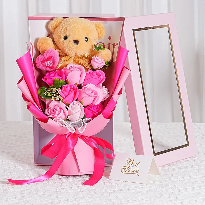 EVIXOR Eternal Rose Teddy Bear Gift Set with Display Box – Evixor