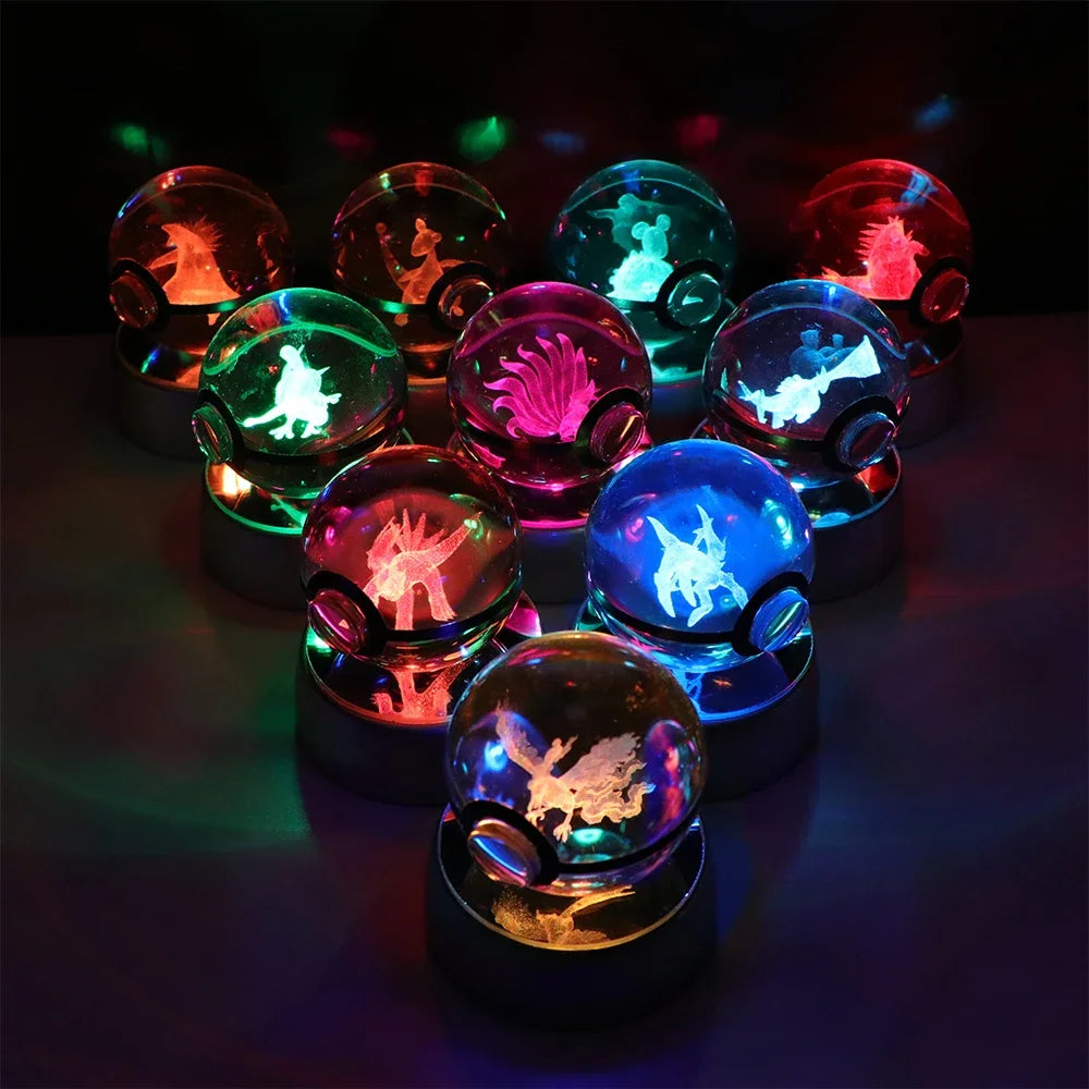 3D Crystal Ball LED Light with Character Design – Evixor