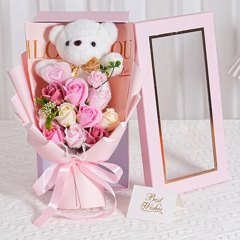 EVIXOR Eternal Rose Teddy Bear Gift Set with Display Box – Evixor