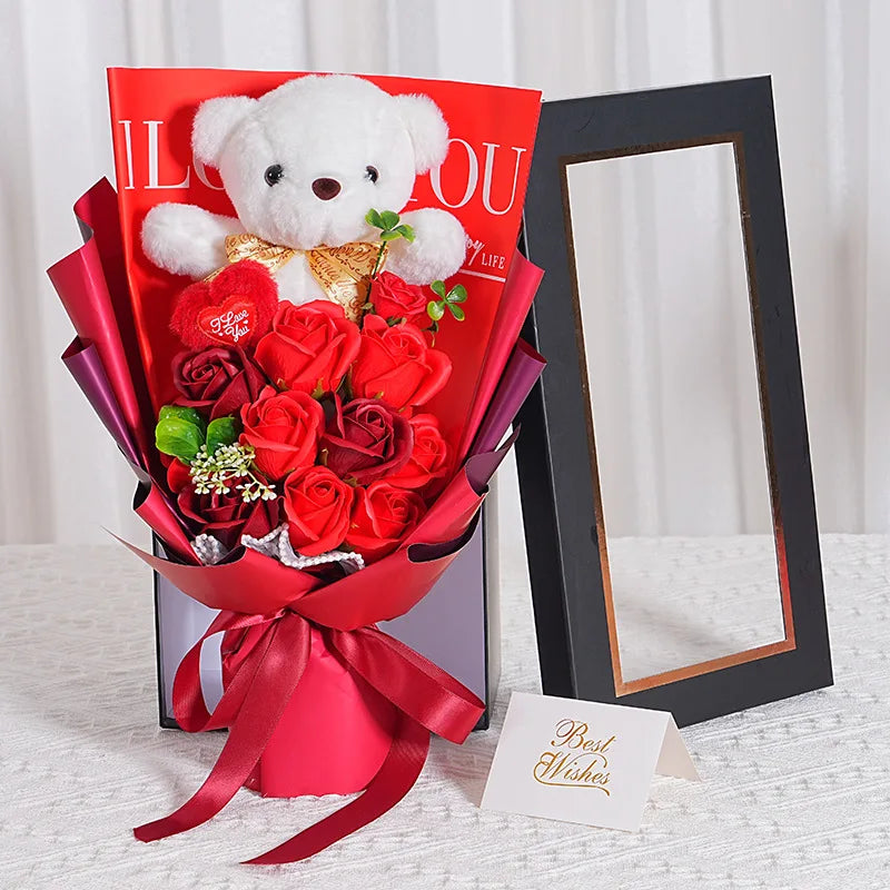 EVIXOR Eternal Rose Teddy Bear Gift Set with Display Box – Evixor